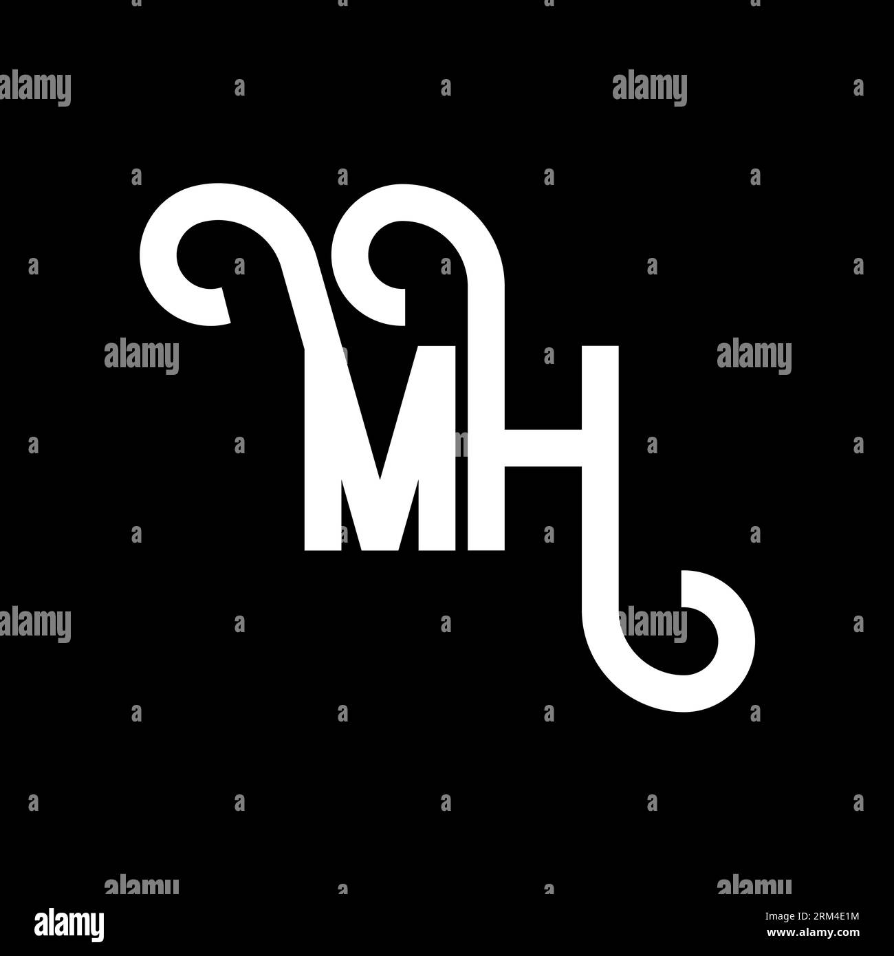 MH Letter Logo Design. Initial letters MH logo icon. Abstract letter MH ...