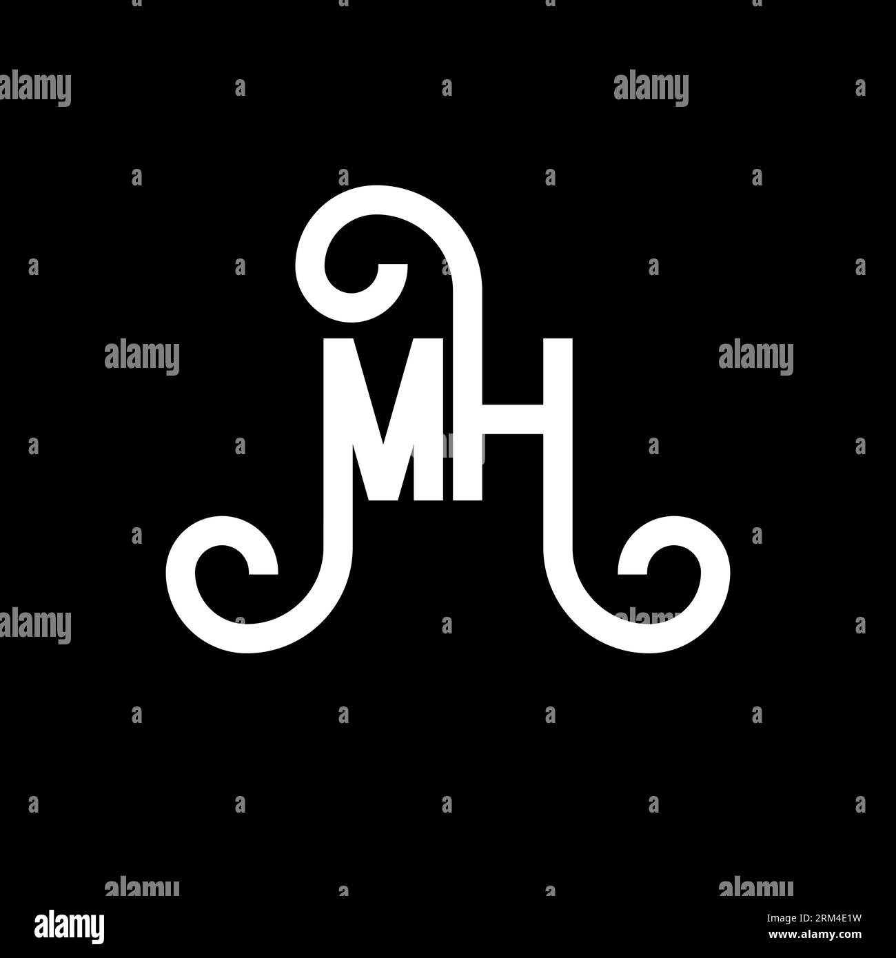 MH Letter Logo Design. Initial letters MH logo icon. Abstract letter MH ...