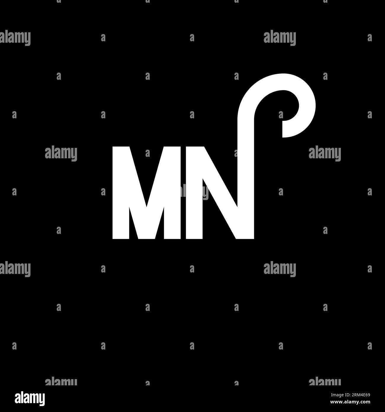 MN Letter Logo Design. Initial letters MN logo icon. Abstract letter MN ...