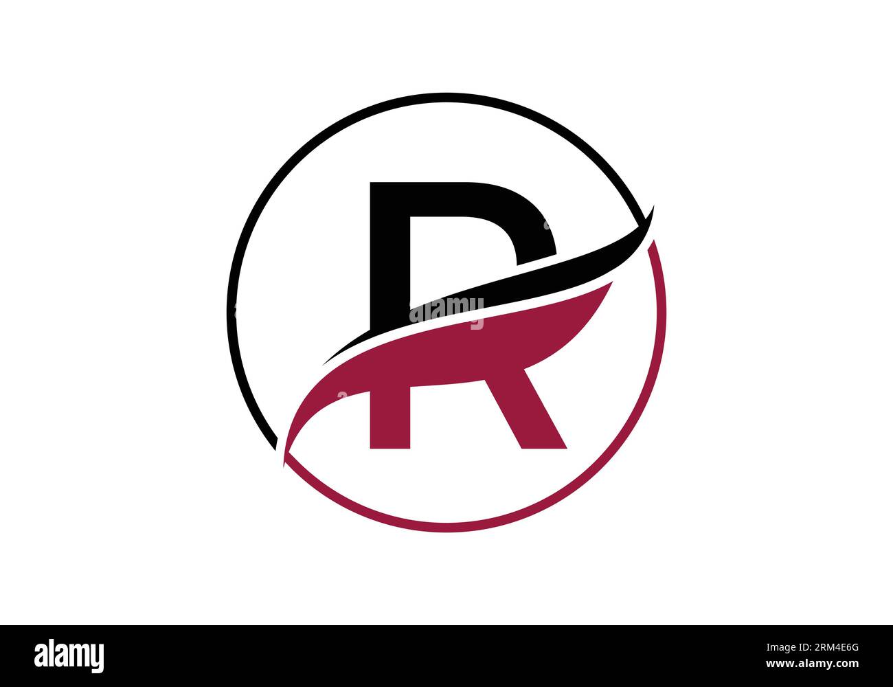 Initial R alphabet with swoosh or ocean wave logo design Vector ...