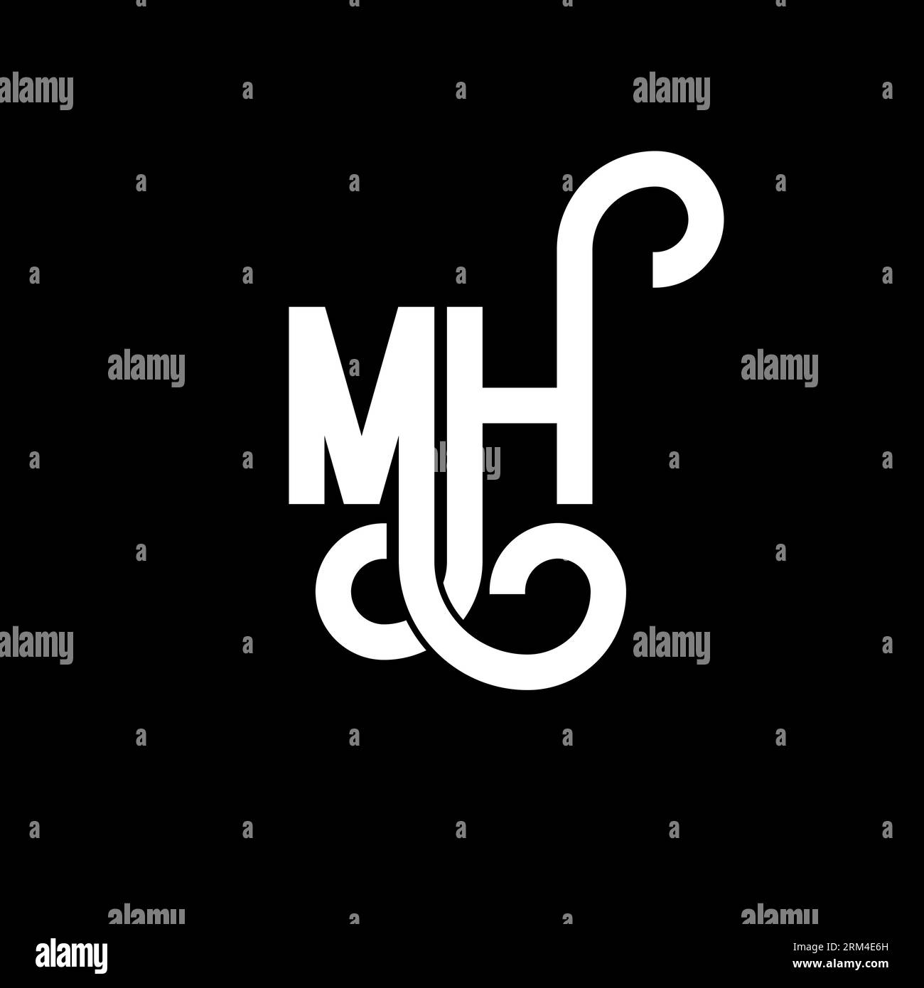 MH Letter Logo Design. Initial letters MH logo icon. Abstract letter MH ...