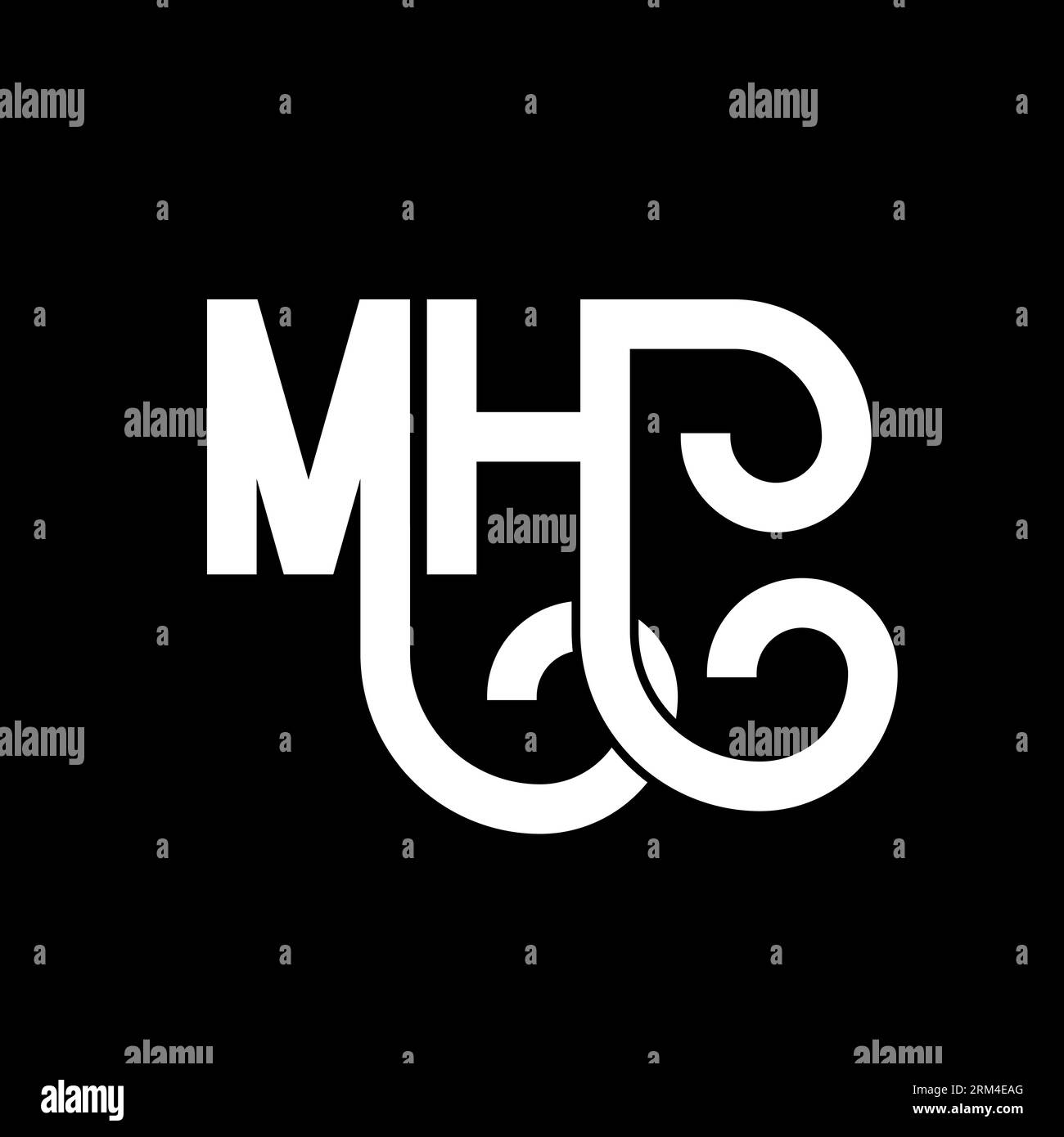 MH Letter Logo Design. Initial letters MH logo icon. Abstract letter MH ...