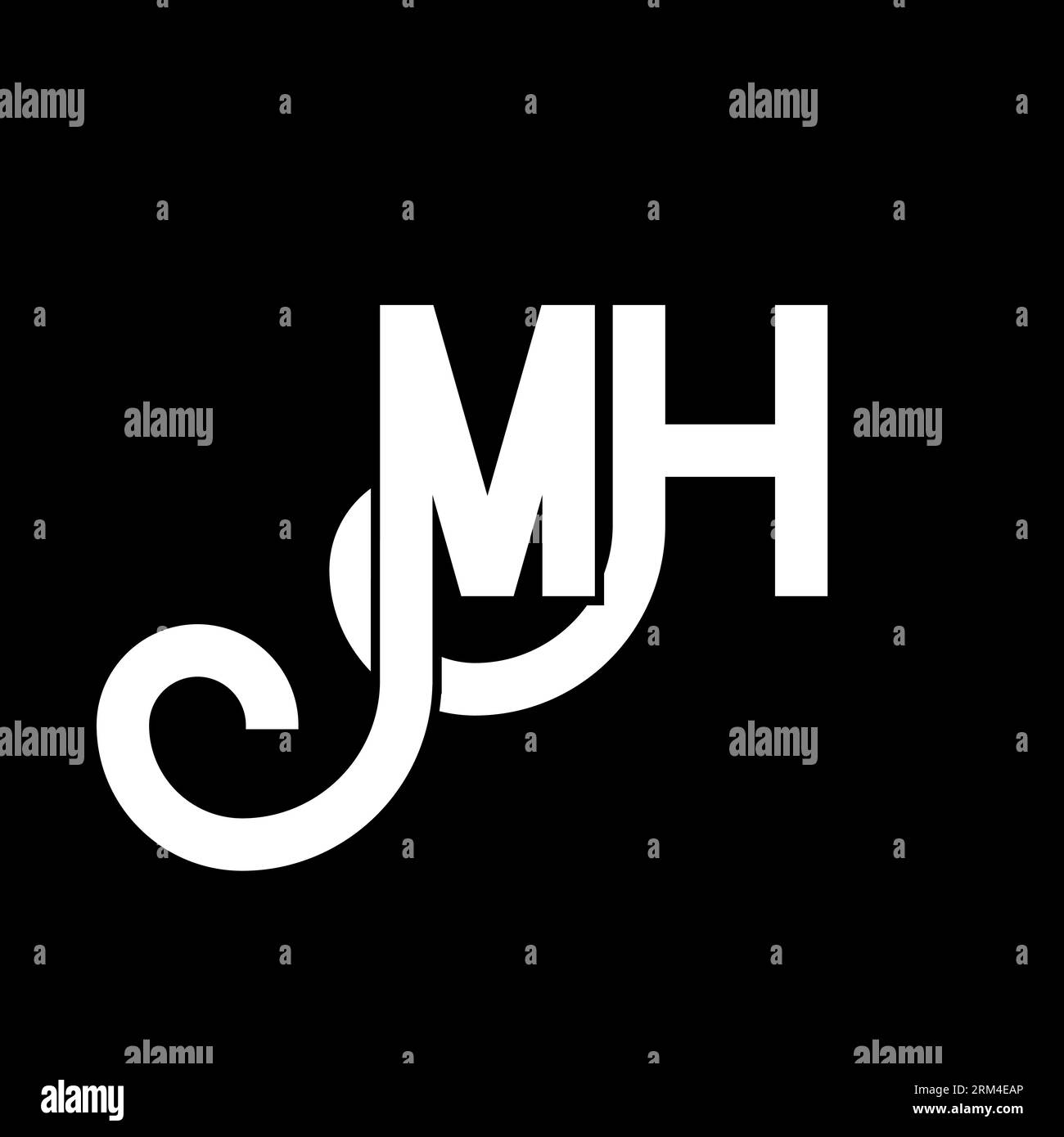 MH Letter Logo Design. Initial letters MH logo icon. Abstract letter MH ...