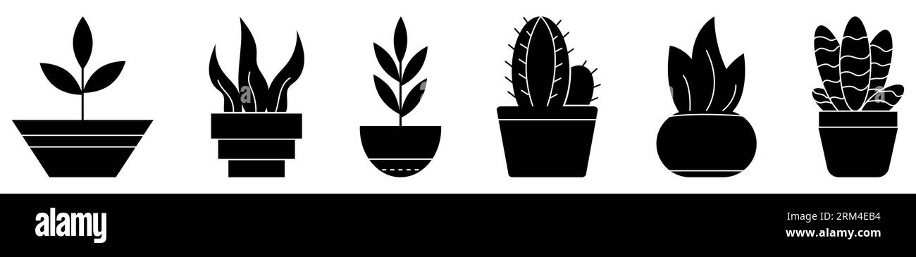 House plants icon collection. Flat design style. Vector illustration ...