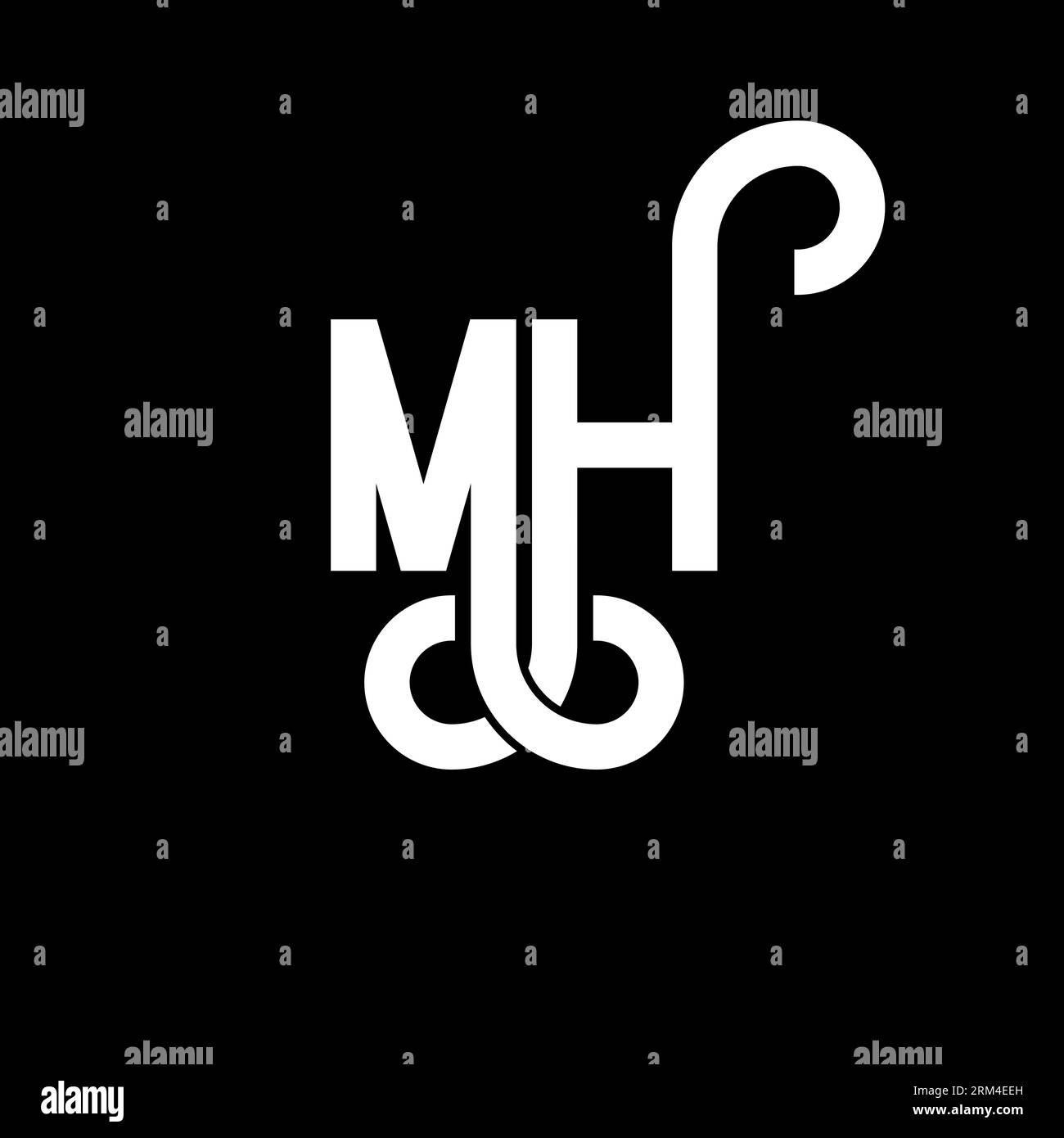 MH Letter Logo Design. Initial letters MH logo icon. Abstract letter MH ...