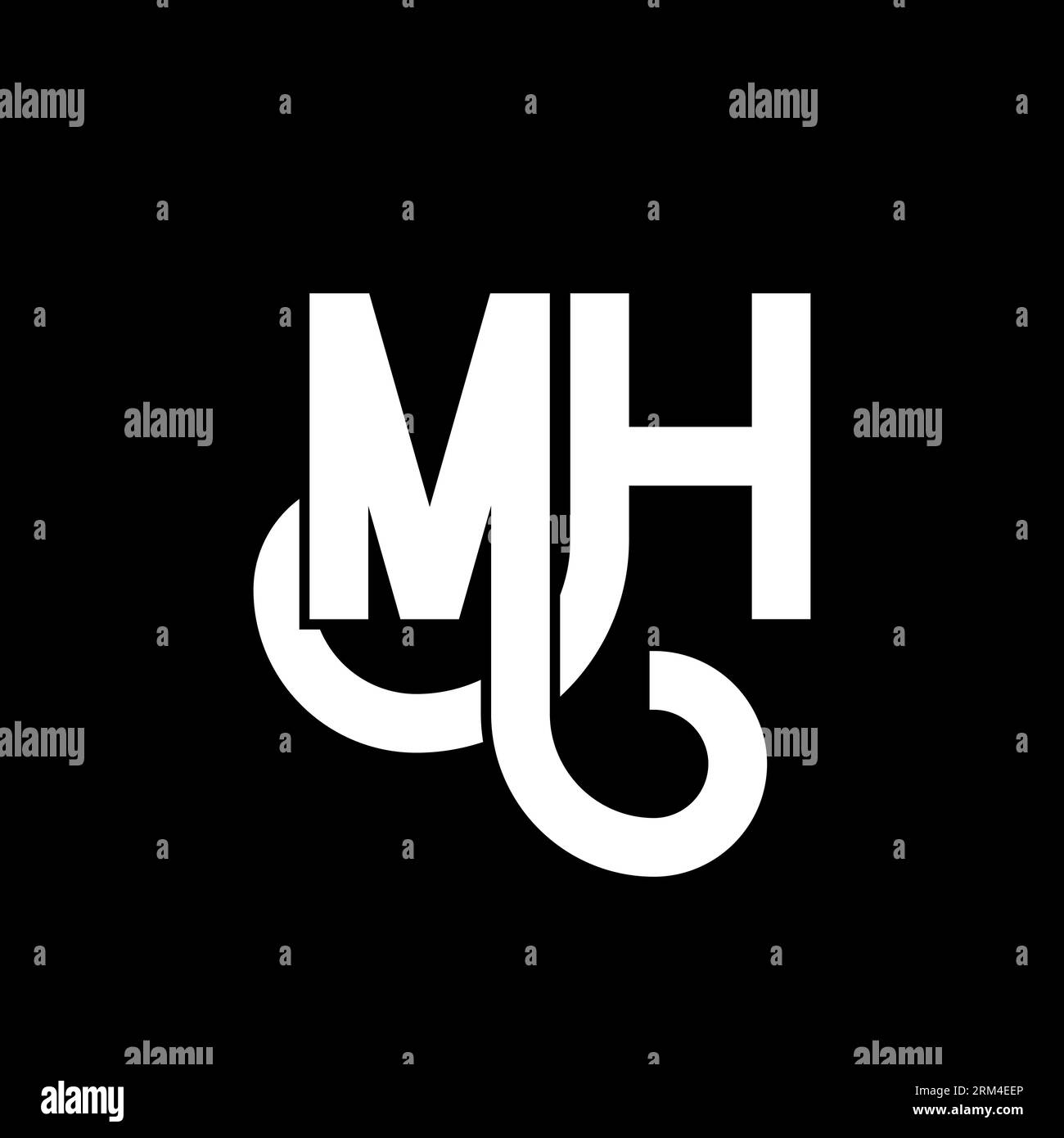 MH Letter Logo Design. Initial letters MH logo icon. Abstract letter MH ...