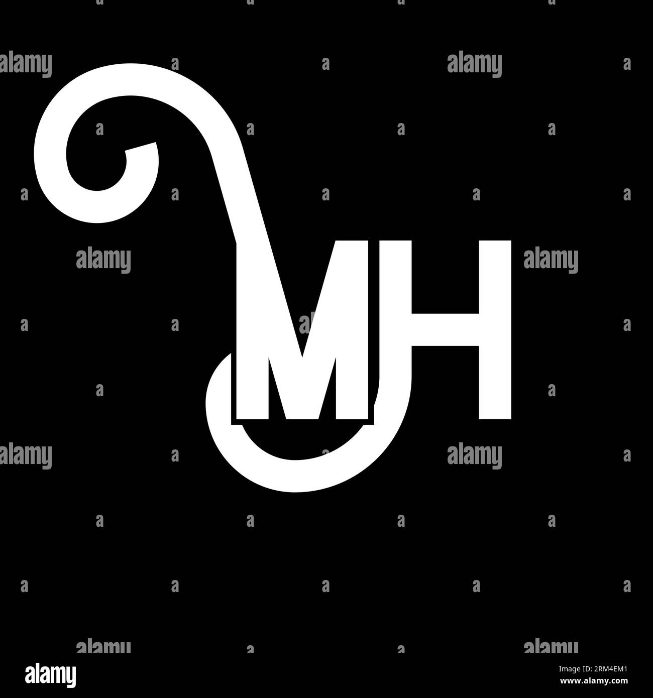 MH Letter Logo Design. Initial letters MH logo icon. Abstract letter MH ...