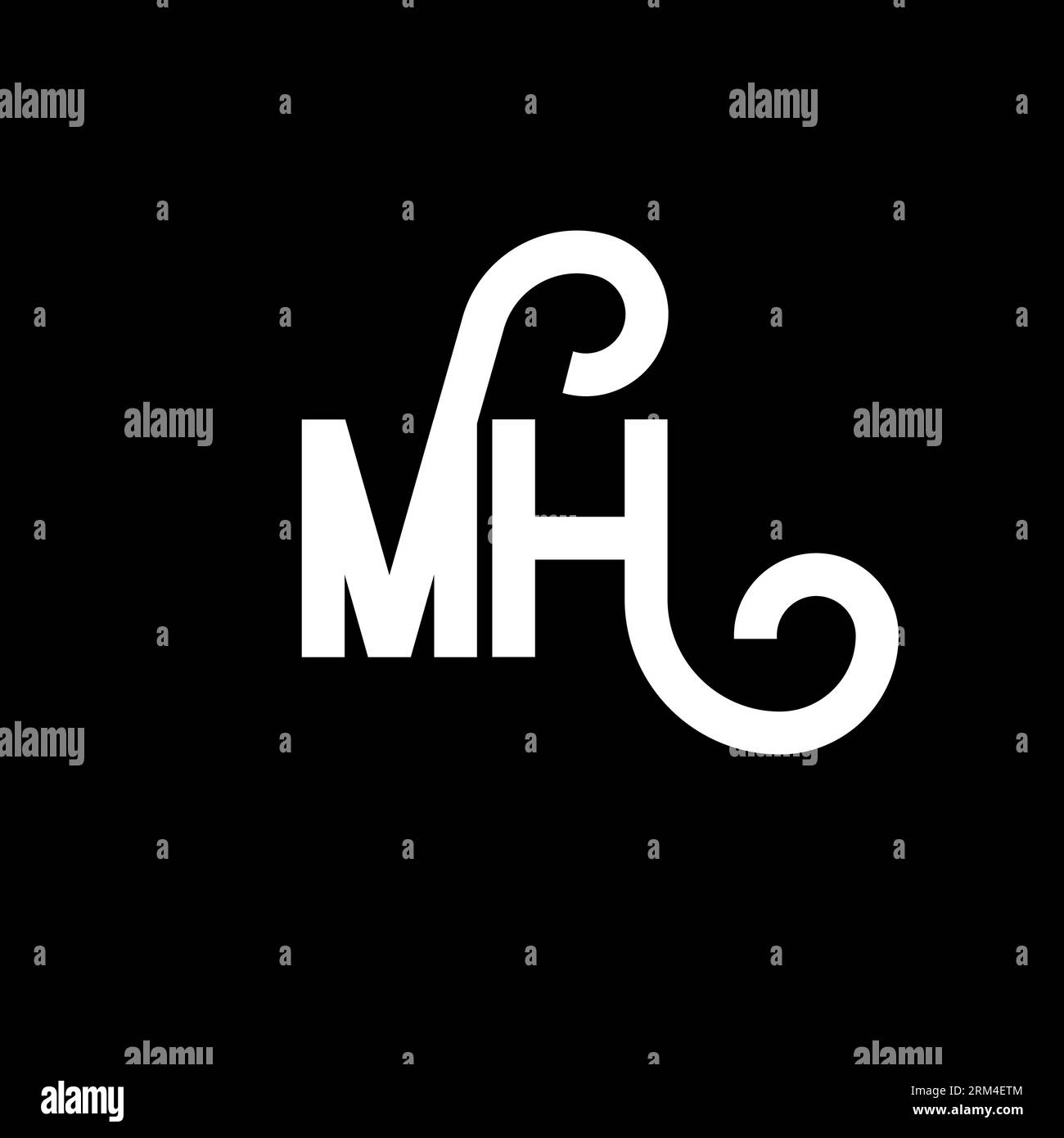 MH Letter Logo Design. Initial letters MH logo icon. Abstract letter MH ...