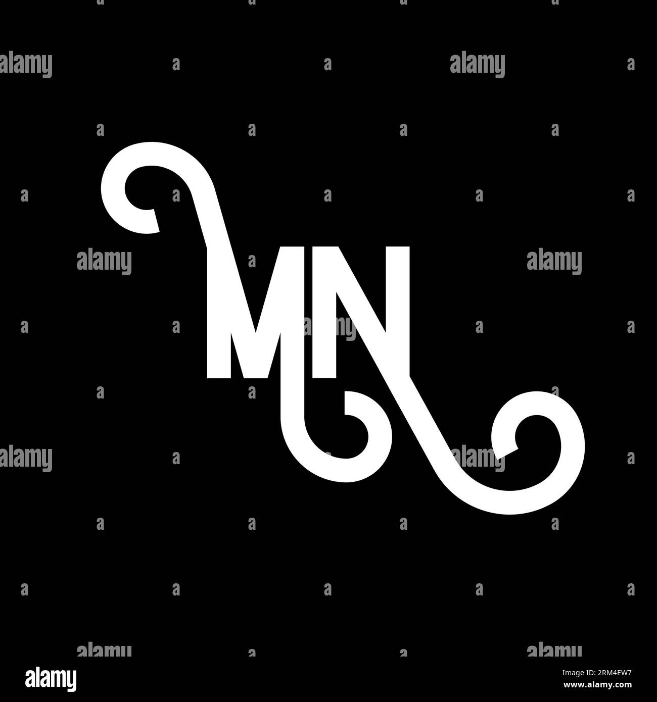 MN Letter Logo Design. Initial letters MN logo icon. Abstract letter MN ...