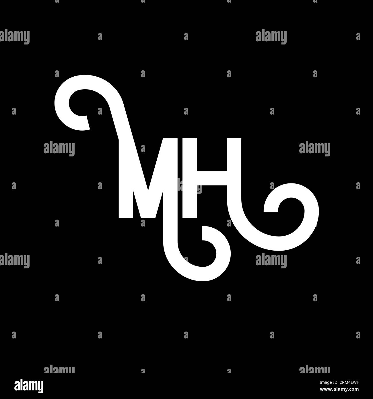 MH Letter Logo Design. Initial letters MH logo icon. Abstract letter MH ...