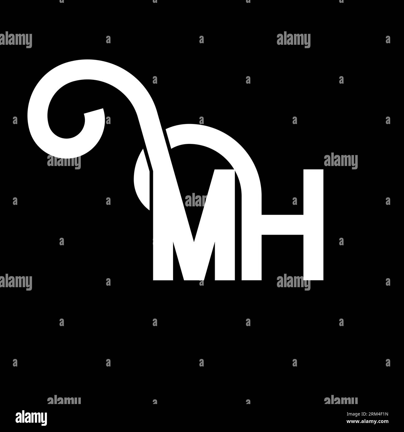 MH Letter Logo Design. Initial letters MH logo icon. Abstract letter MH ...