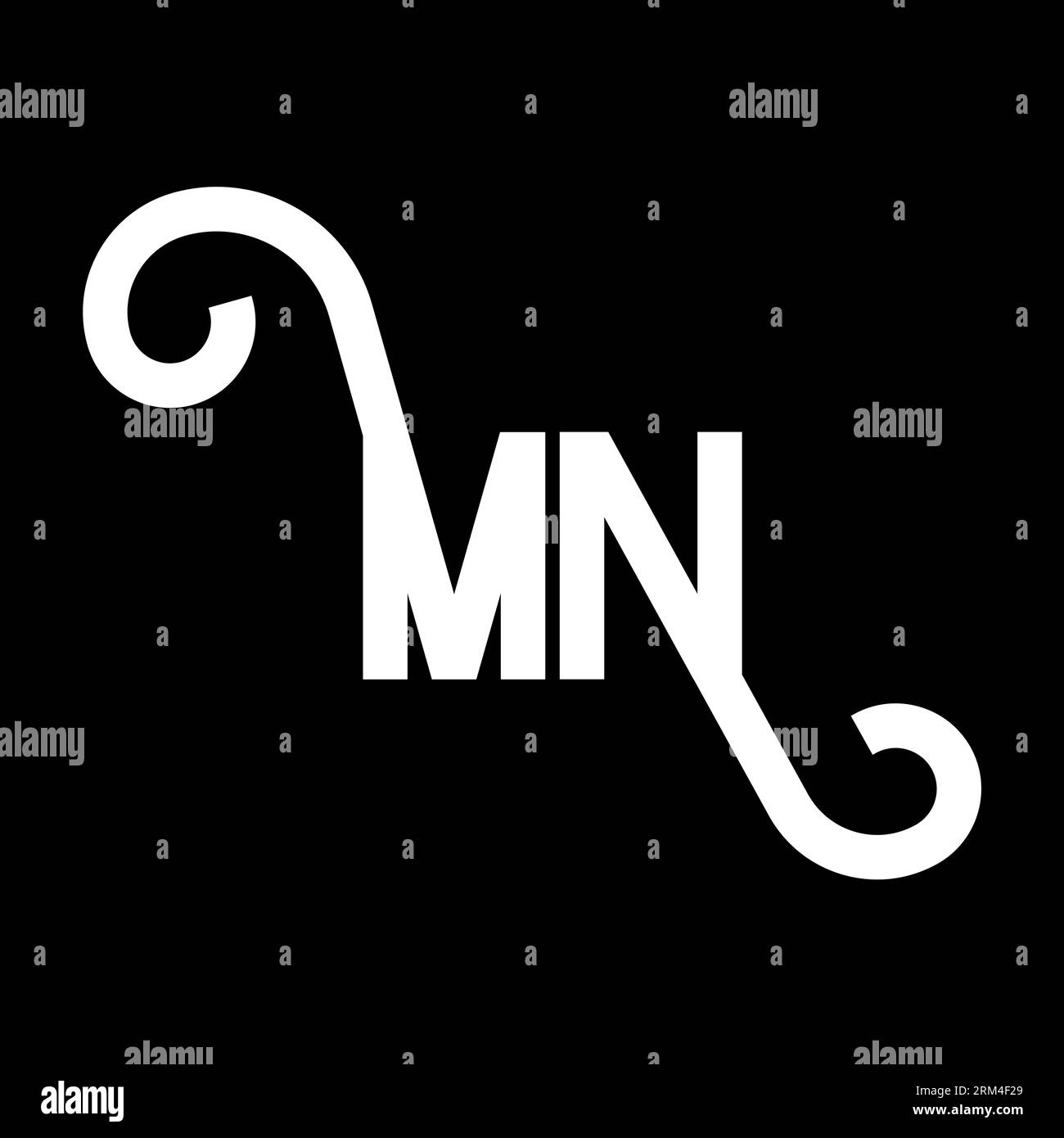 MN Letter Logo Design. Initial letters MN logo icon. Abstract letter MN ...