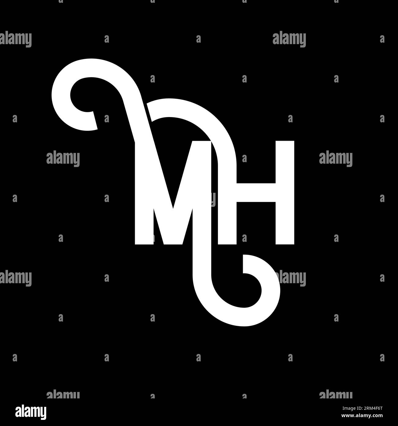 MH Letter Logo Design. Initial letters MH logo icon. Abstract letter MH ...