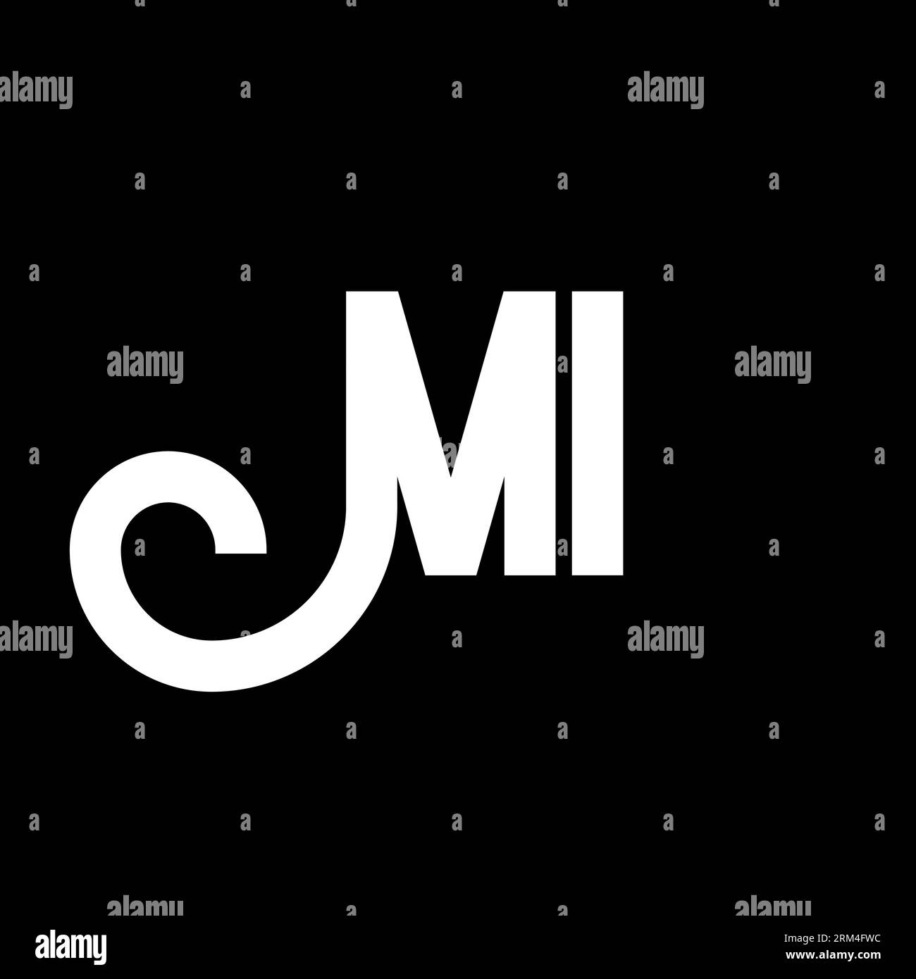MI Letter Logo Design. Initial letters MI logo icon. Abstract letter MI ...