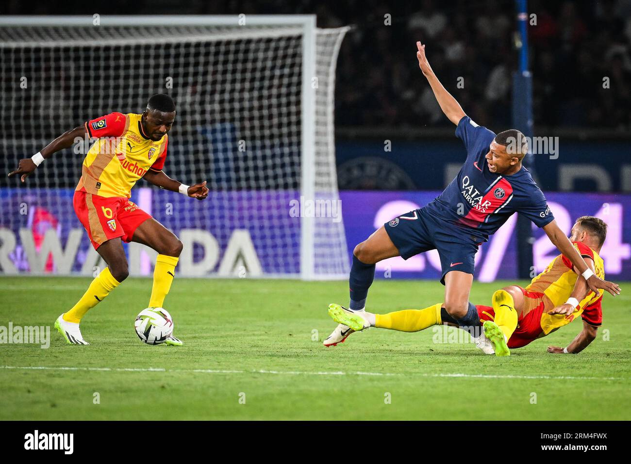 Paris, France. 26th Aug, 2023. Salis Abdul SAMED of Lens, Kylian MBAPPE ...
