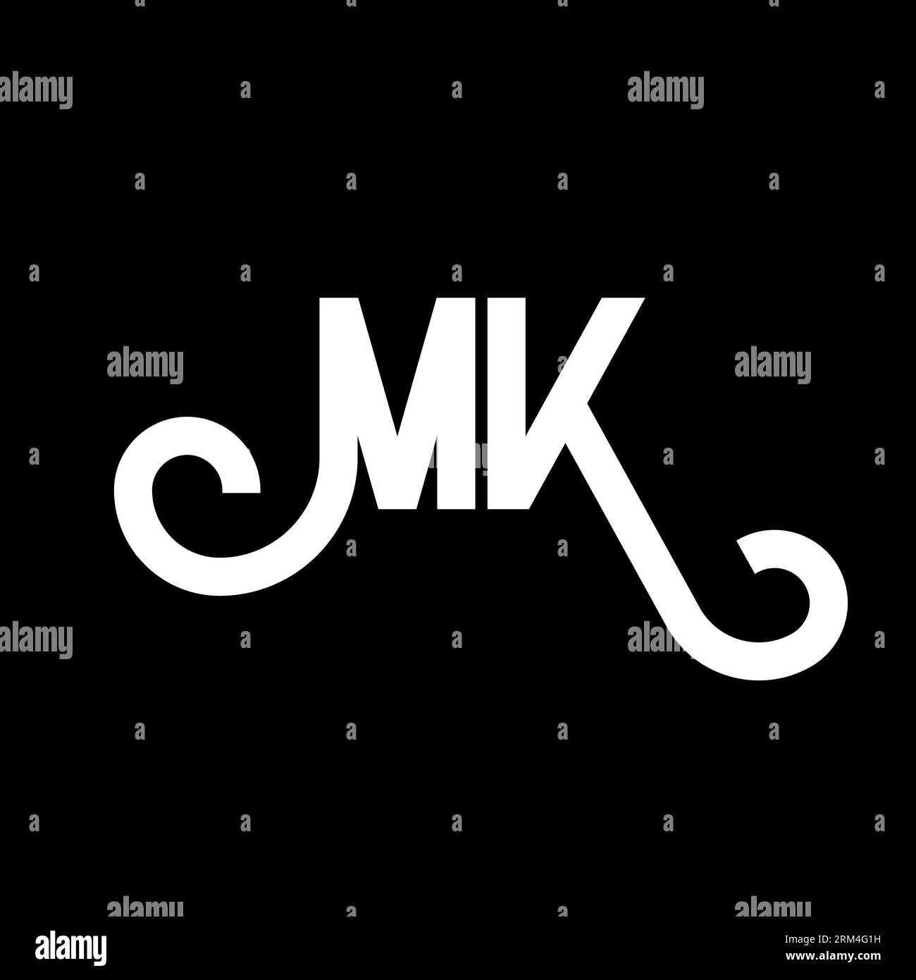 MK Letter Logo Design. Initial letters MK logo icon. Abstract letter MK ...