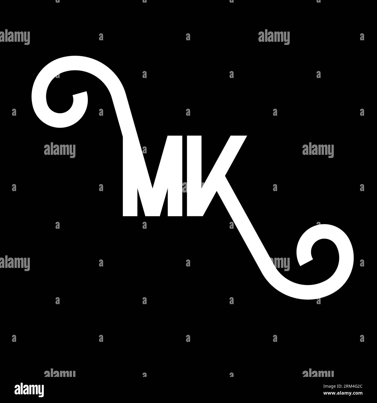 MK Letter Logo Design. Initial letters MK logo icon. Abstract letter MK ...
