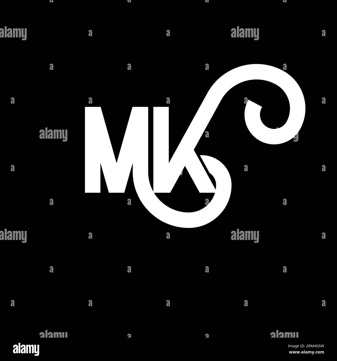 MK Letter Logo Design. Initial letters MK logo icon. Abstract letter MK ...
