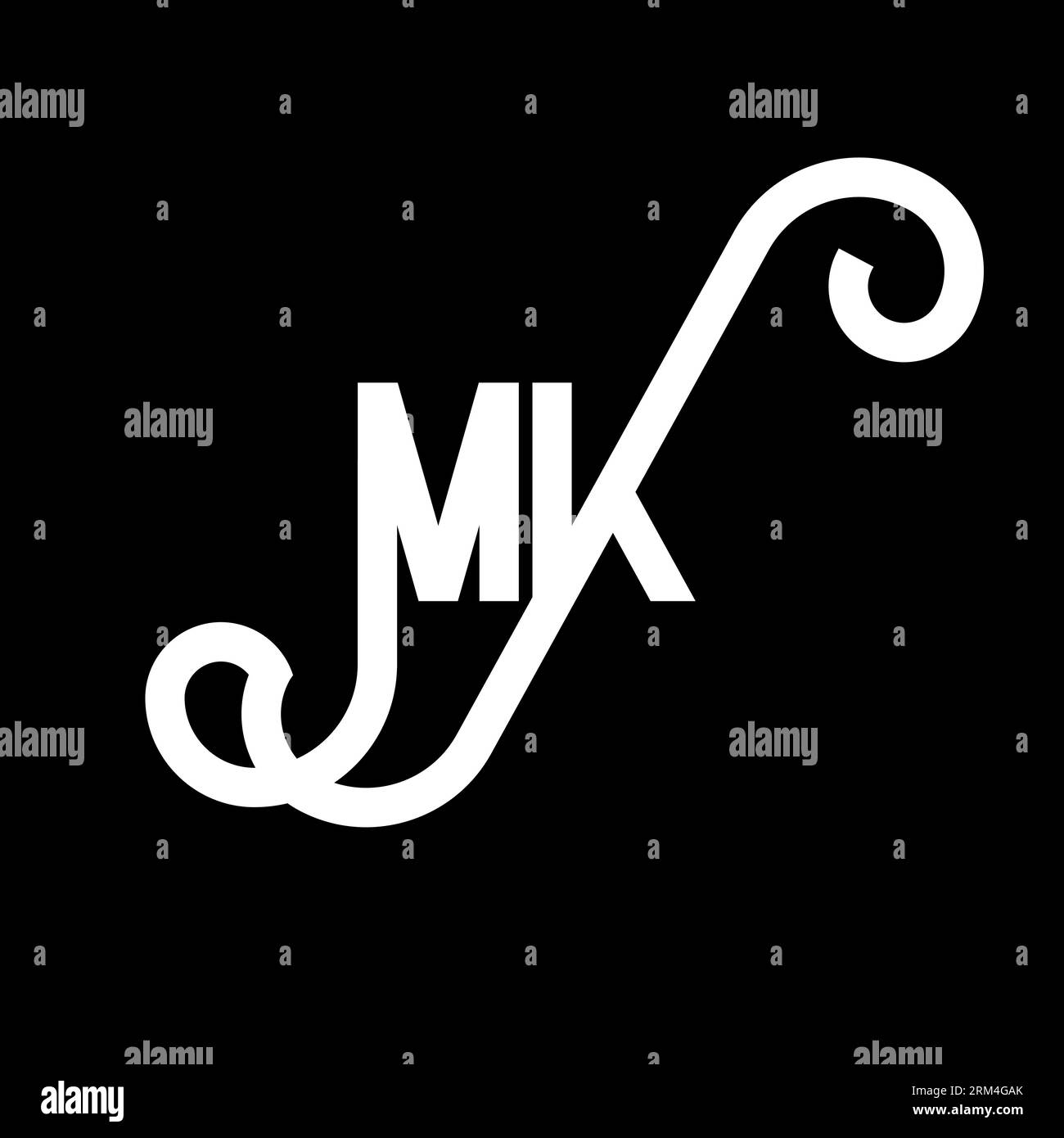 MK Letter Logo Design. Initial letters MK logo icon. Abstract letter MK ...