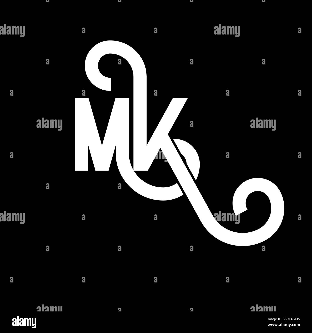 MK Letter Logo Design. Initial letters MK logo icon. Abstract letter MK ...