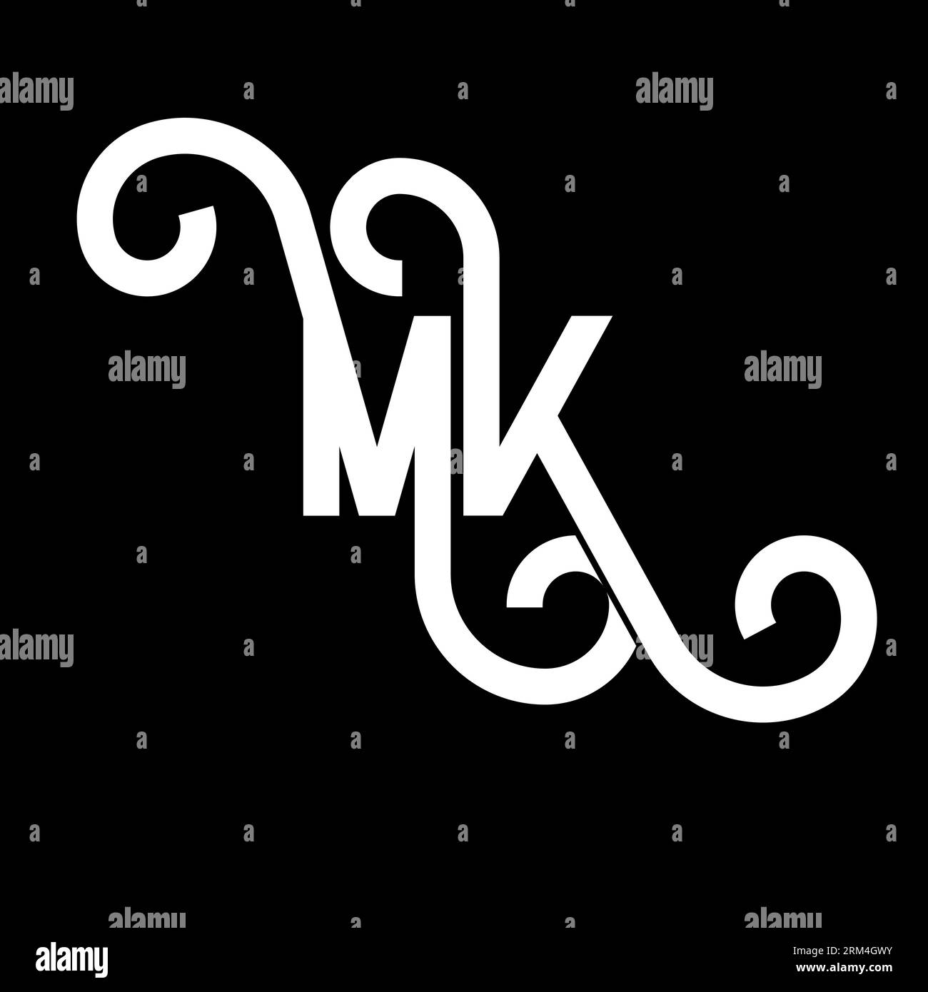 MK Letter Logo Design. Initial letters MK logo icon. Abstract letter MK ...