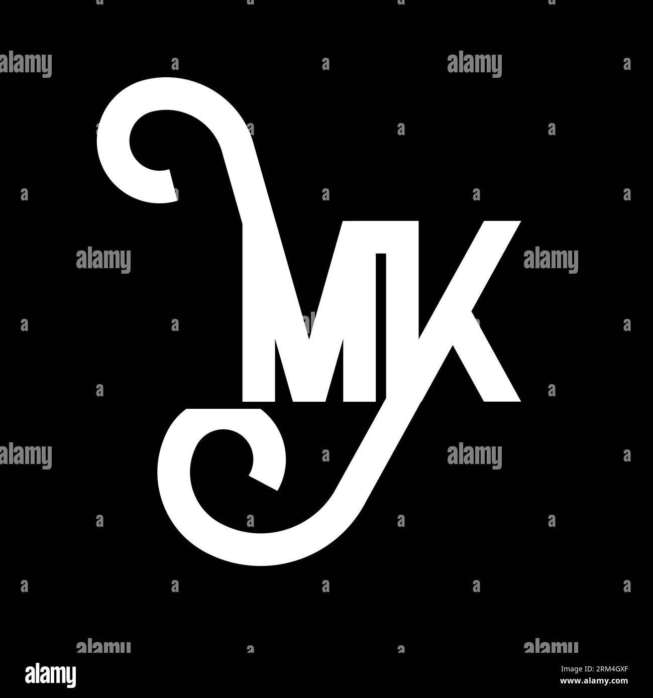 MK Letter Logo Design. Initial letters MK logo icon. Abstract letter MK ...