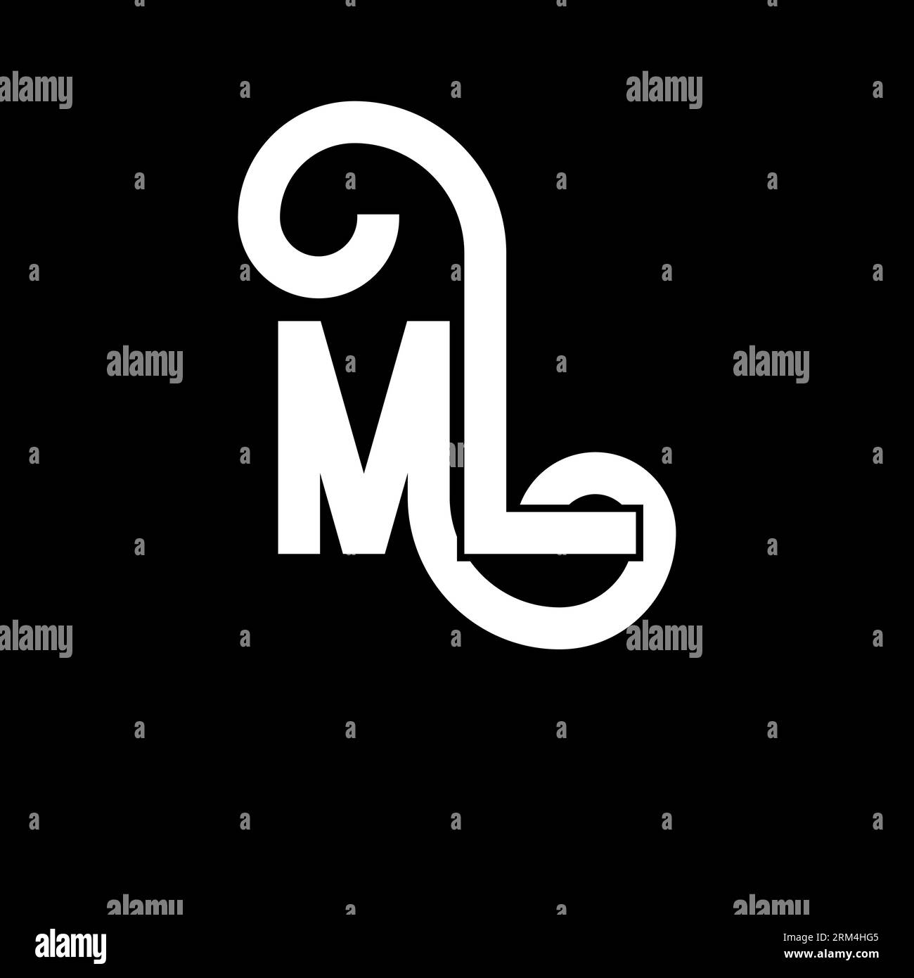 ML Letter Logo Design. Initial letters ML logo icon. Abstract letter ML ...