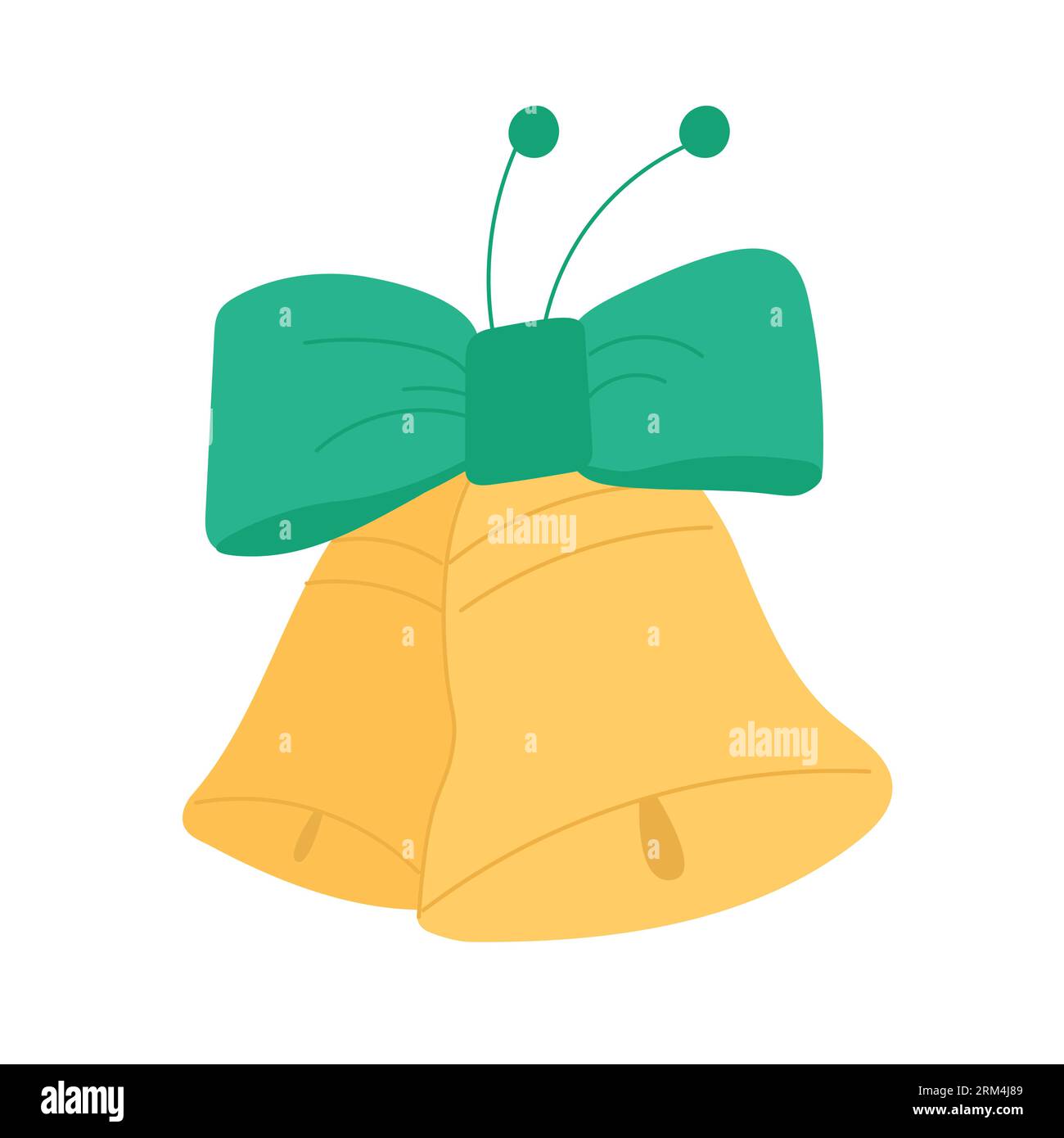 Illustration of a bells with green bow isolated on white background ...