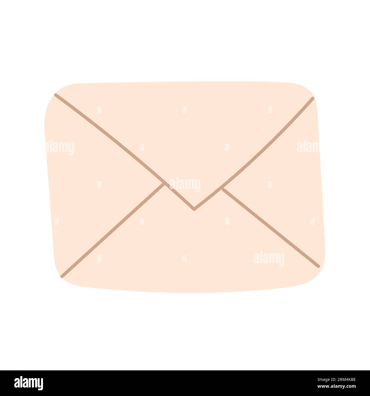 Beige envelope on a white background in cartoon style Stock Vector ...