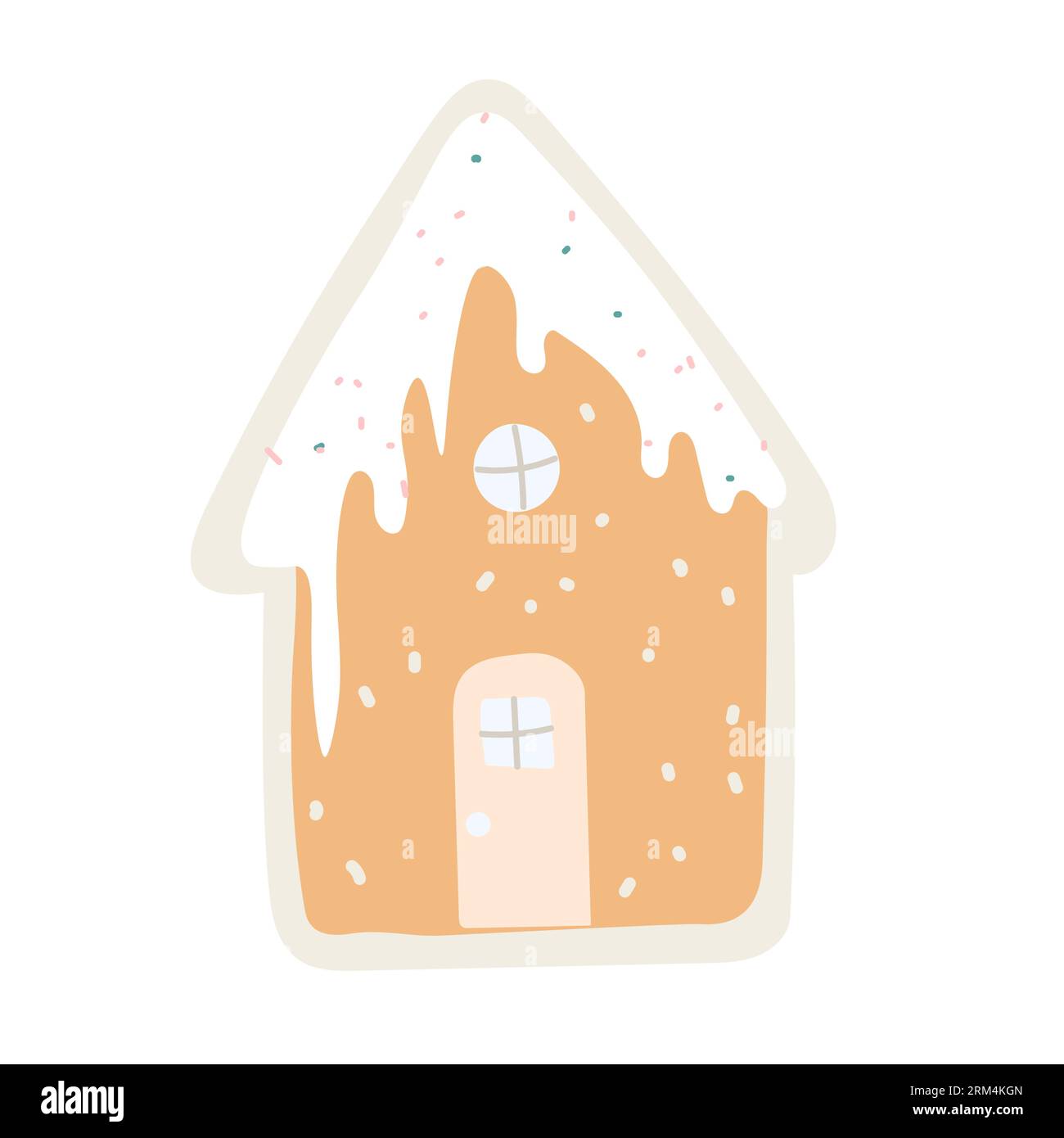 Vector gingerbread house. Christmas cookies and candy. Cute ...