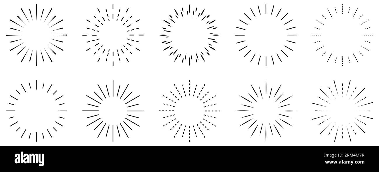 Set of sunburst rays. Design can use for web and mobile app. Vector ...