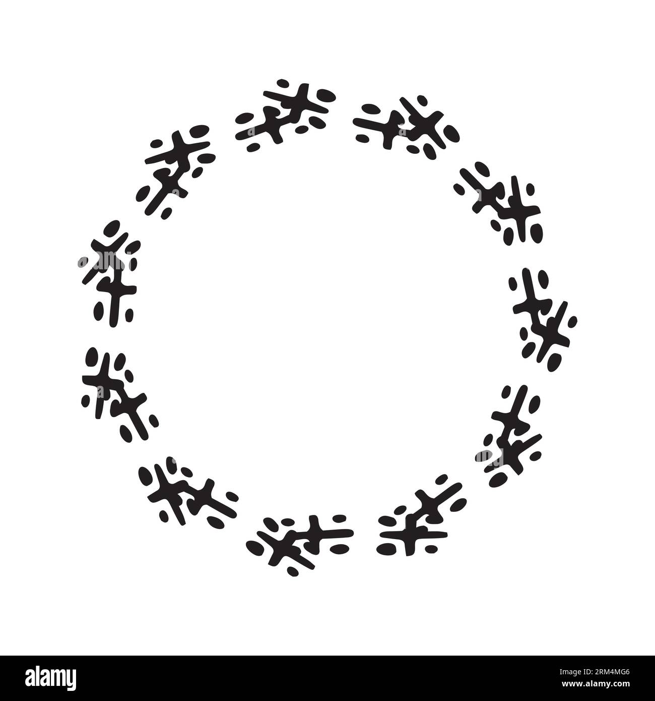 Scandi wreath in quirky vector style isolated on white background ...
