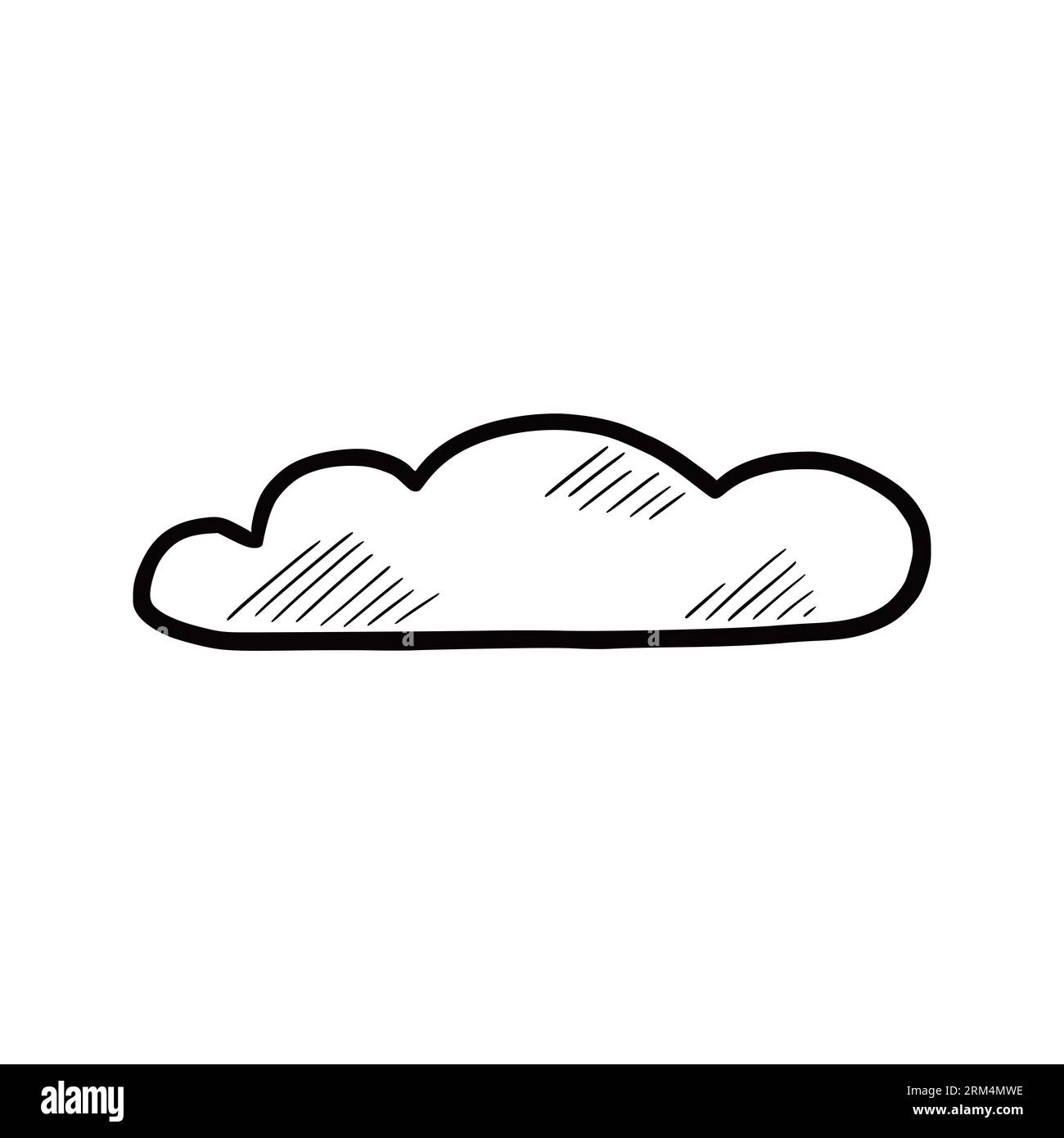 Hand drawn cloud set. Doodle sketch style cloud. Simple outline ...