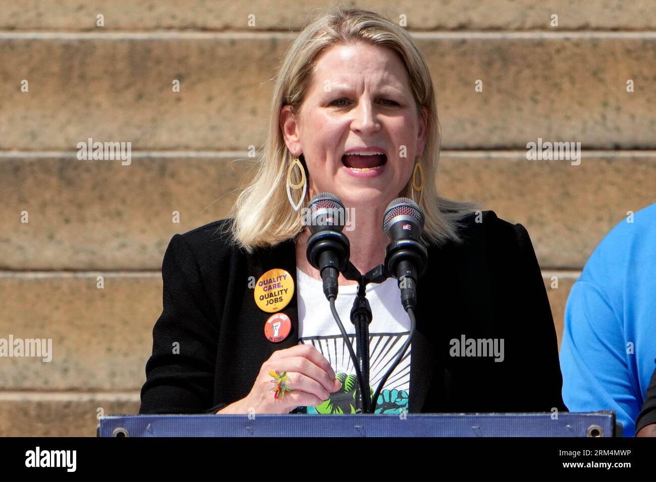 AFL-CIO President Liz Shuler speaks at the 60th Anniversary of the ...