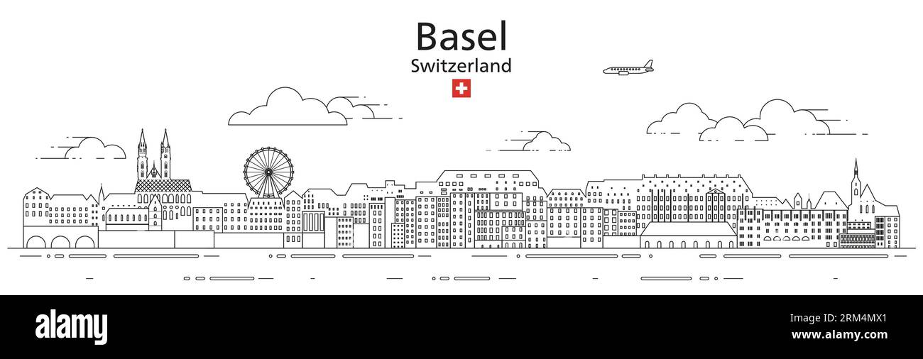 Basel cityscape line art vector illustration Stock Vector Image & Art ...