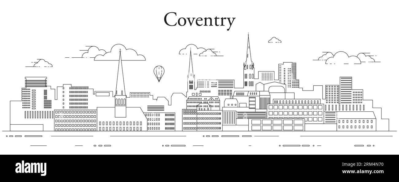 Coventry cityscape line art vector illustration Stock Vector Image ...