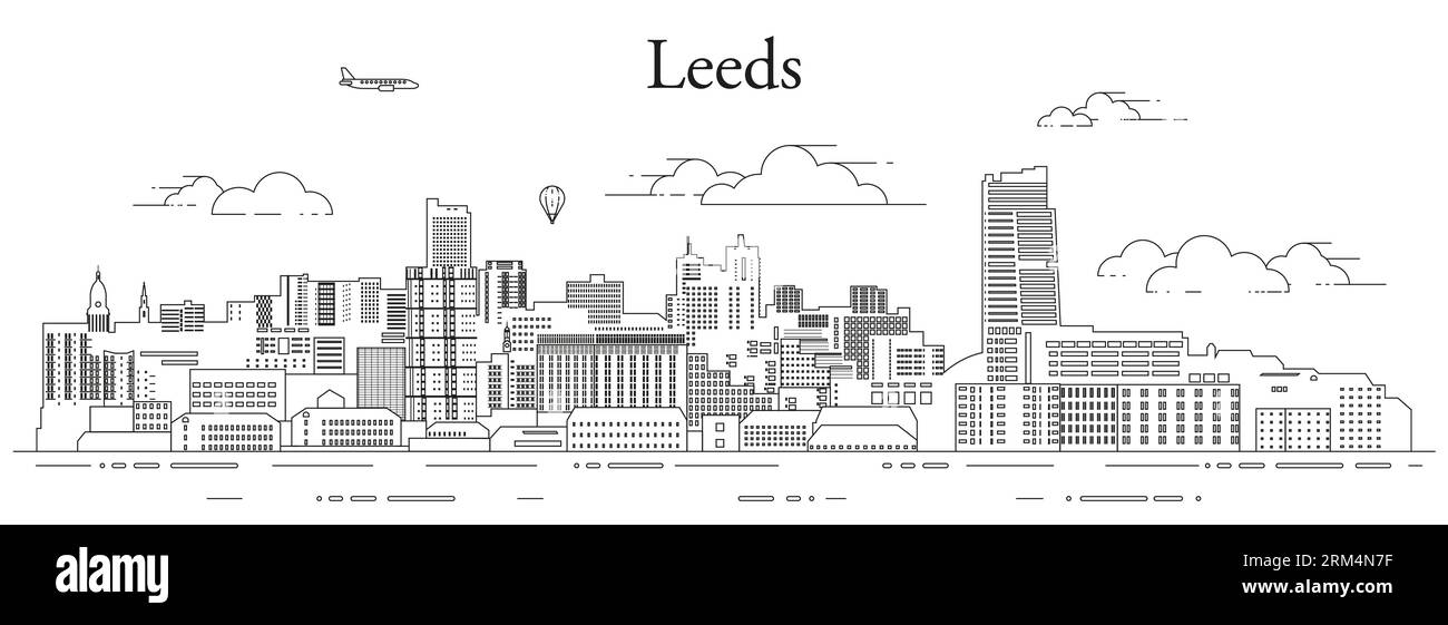Leeds cityscape line art vector illustration Stock Vector Image & Art ...