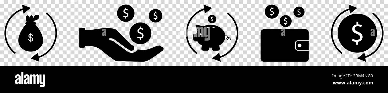 Cashflow icon set. Cashback icons. Vector illustration isolated on ...