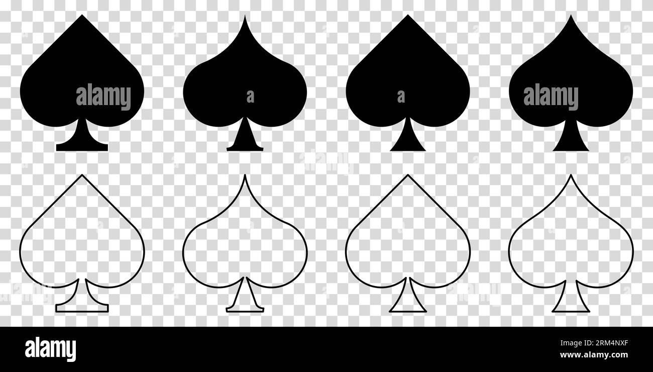 Spades icons set. Vector illustration isolated on transparent ...
