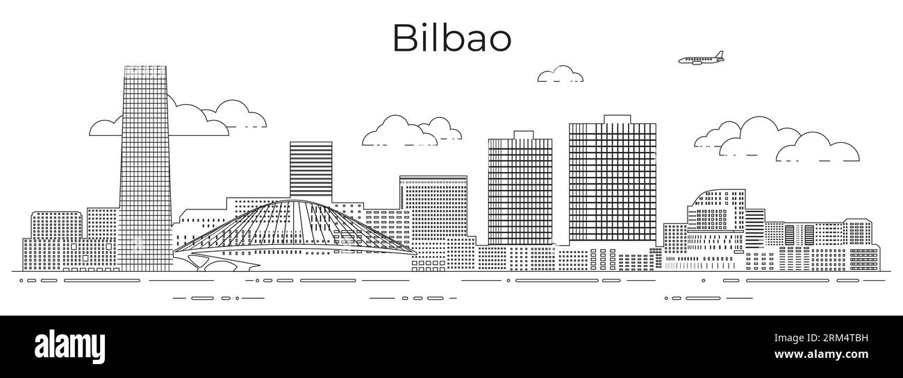 Bilbao cityscape line art vector illustration Stock Vector Image & Art - Alamy