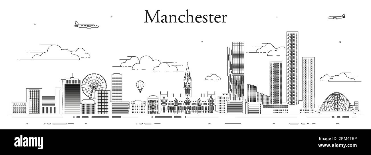 Manchester skyline silhouette Stock Vector Images - Alamy