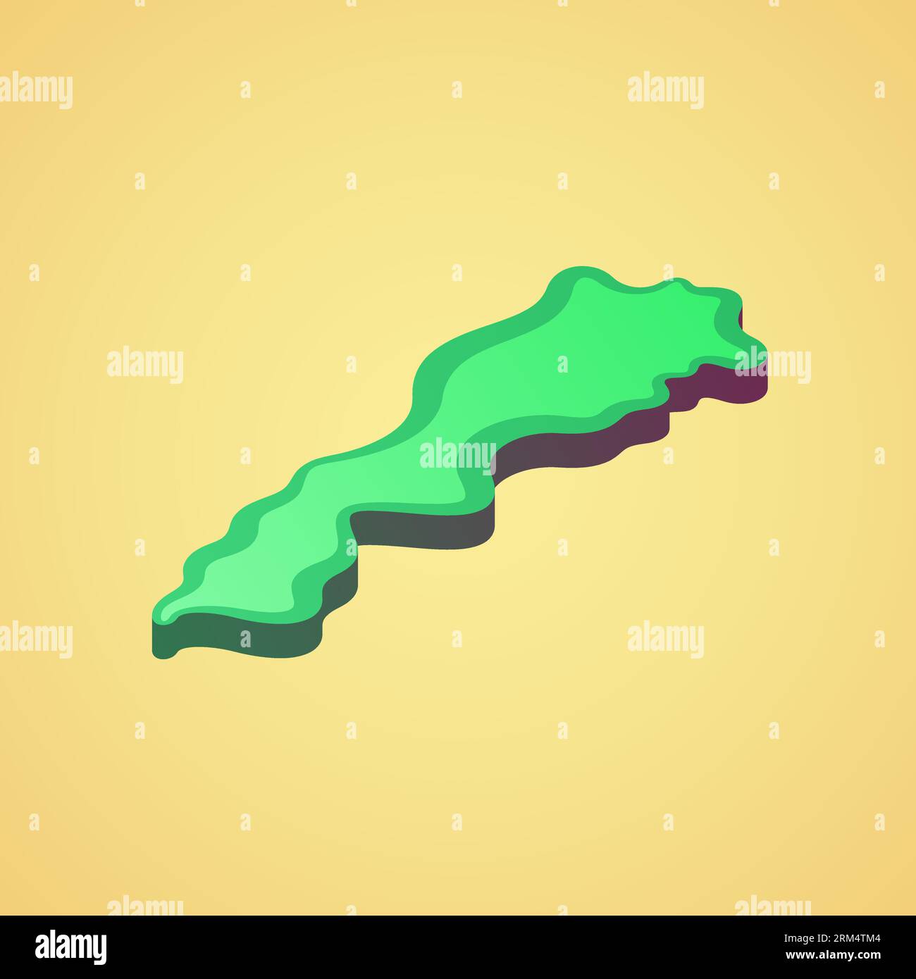 Isometric stylized simplified 3D map of Morocco Stock Vector Image ...