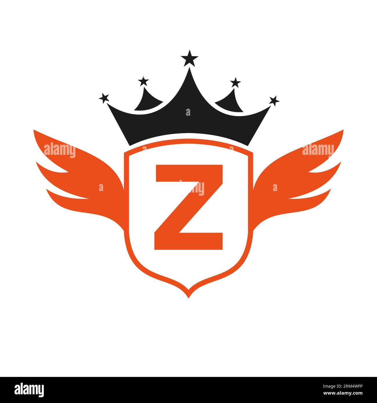 Letter Z Transportation Logo With Wing, Shield And Crown Icon. Wing ...