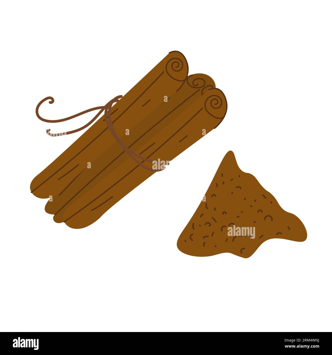 Cinnamon Sticks vector illustration isolated on white background Stock ...
