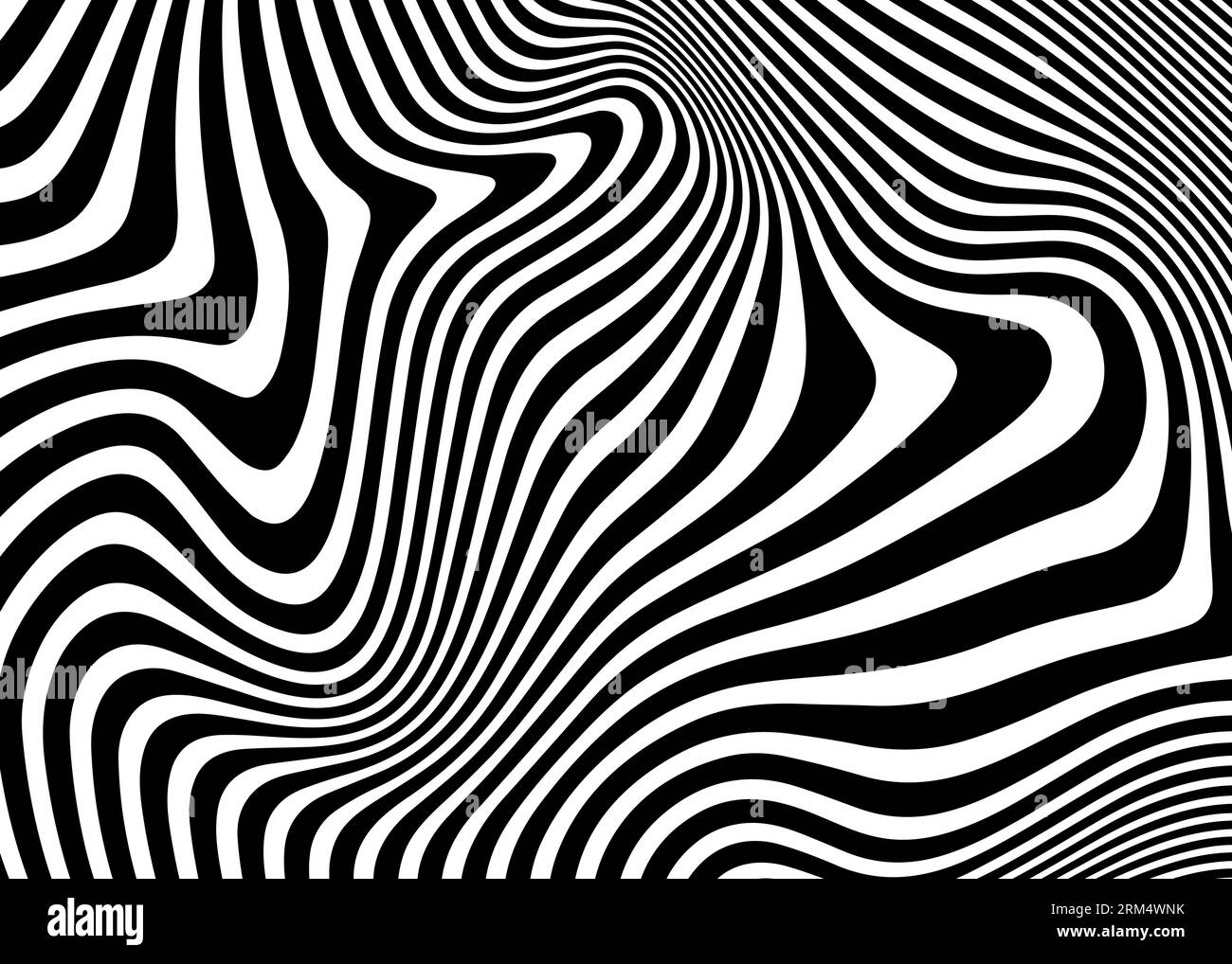 Abstract Op Art Texture With Wavy Stripes Creative Background With Distorted Lines Striped