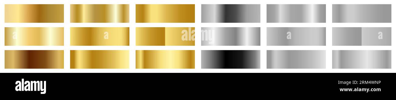 Gold and silver gradient set. Luxury design for award, medal, win and ...