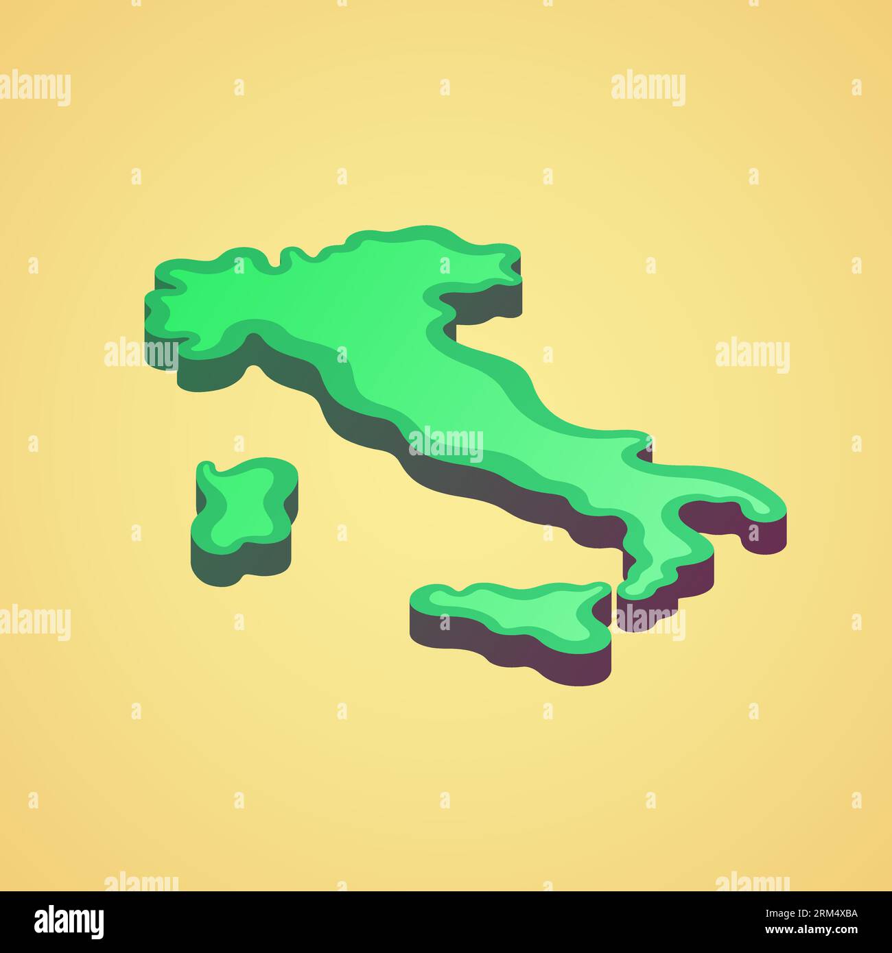 Isometric stylized simplified 3D map of Italy Stock Vector Image & Art ...