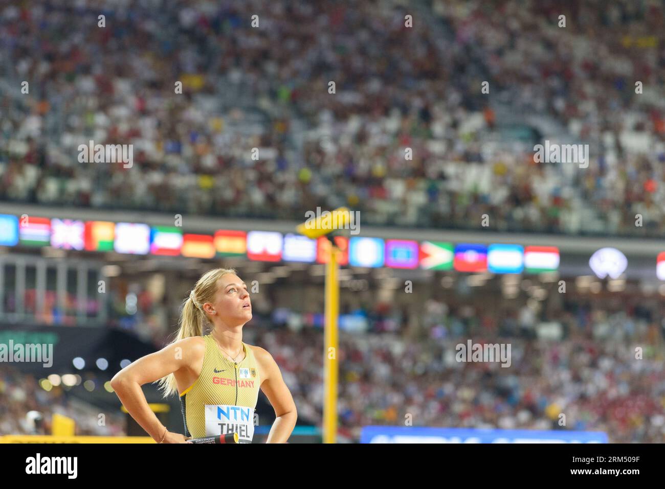 Luna Thiel (Germany) before the 4x400 metres relay heats during the ...