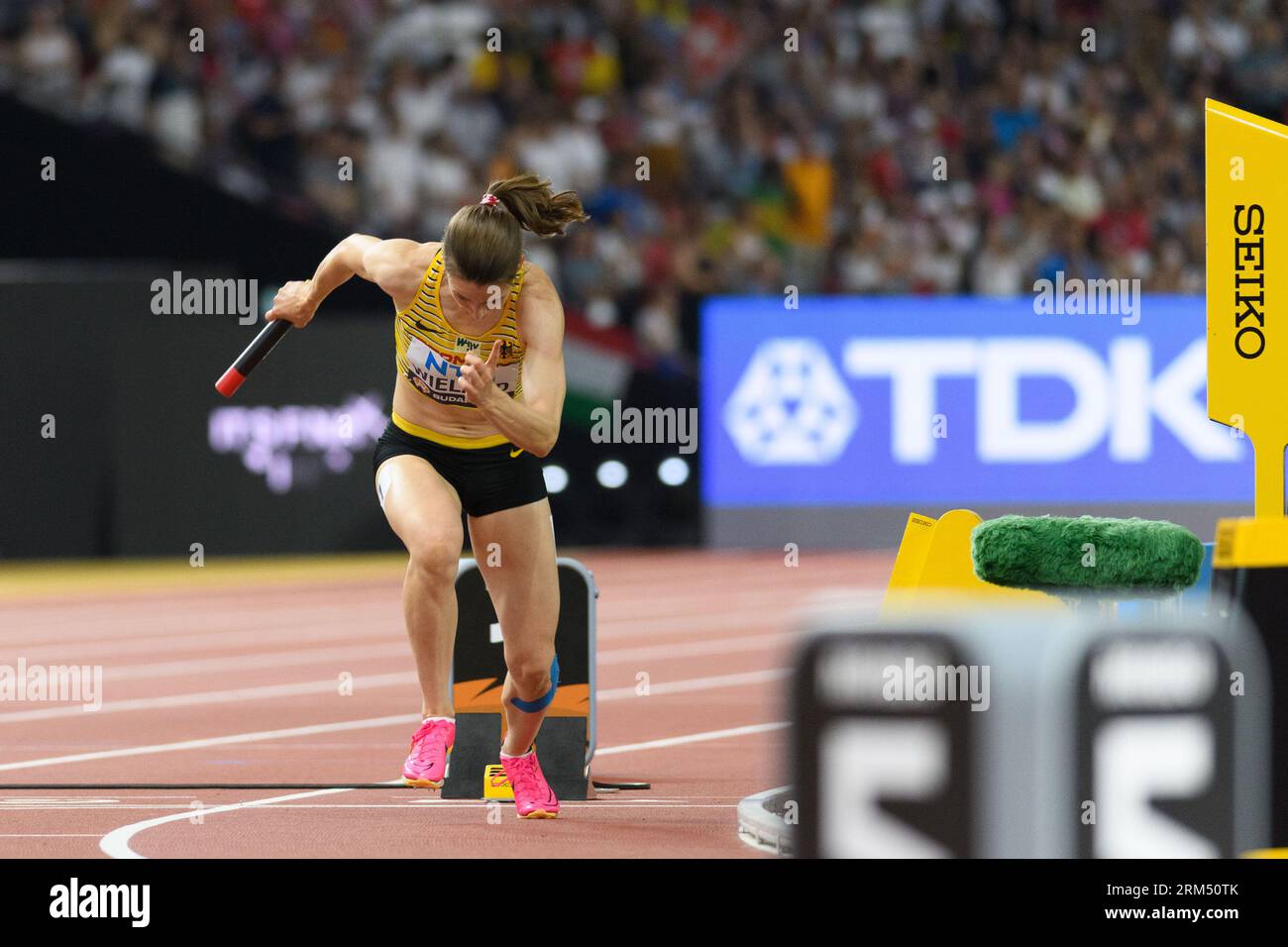 Louise Wieland (Germany) before the 4x100 metres relay final during the ...