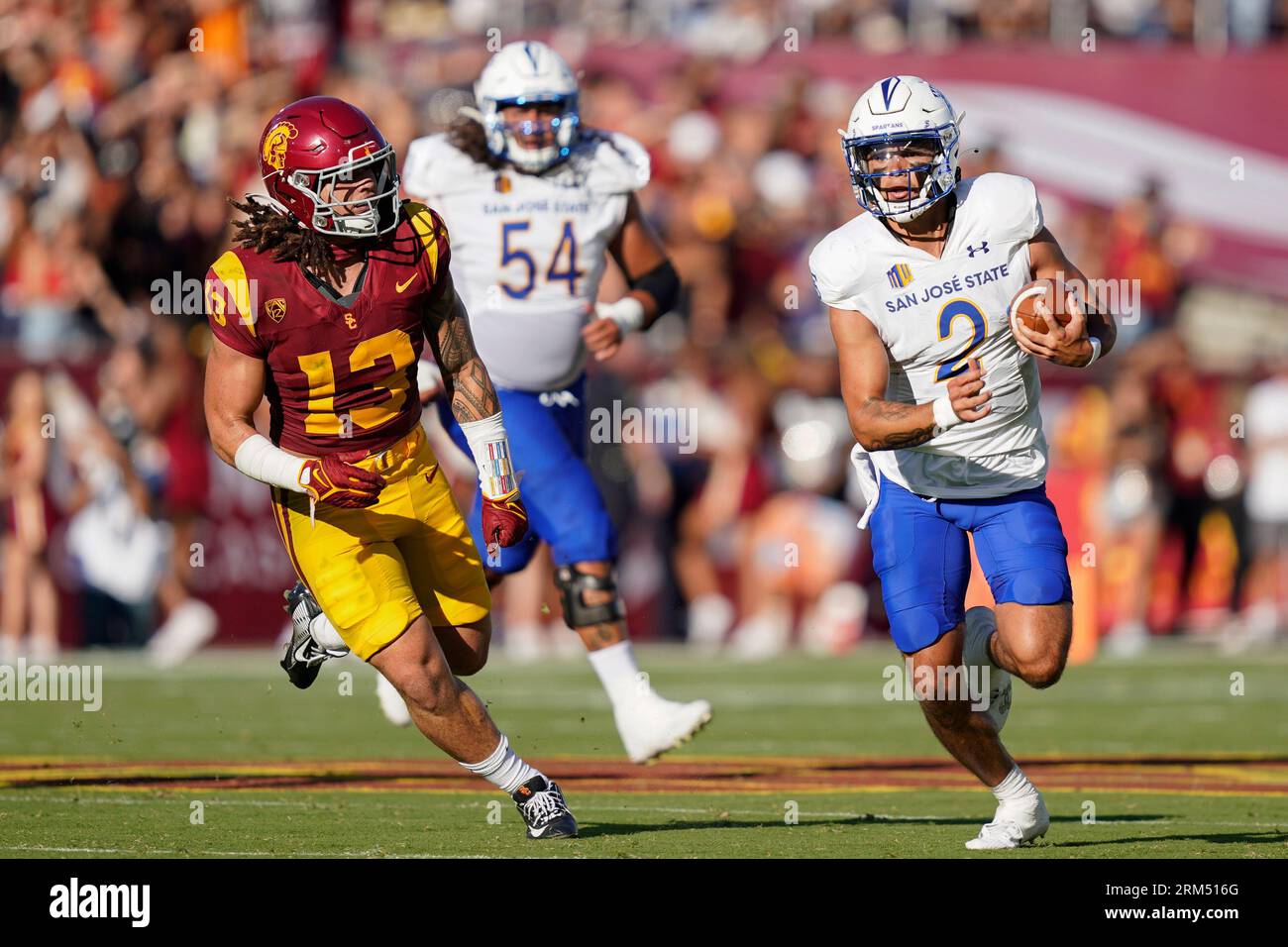 San Jose State quarterback Chevan Cordeiro (2) runs the ball as ...